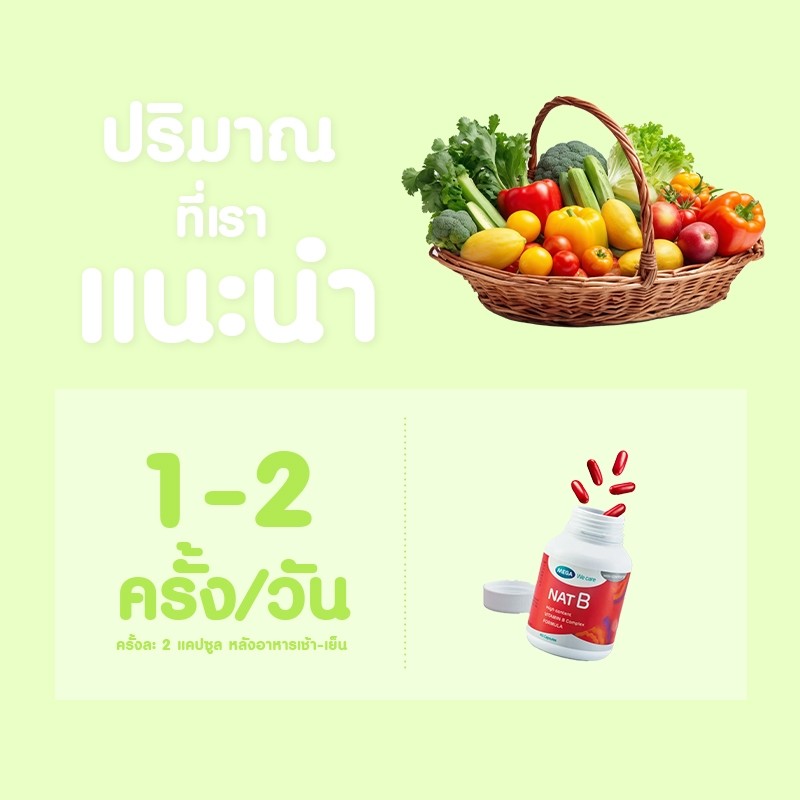 Mega We Care Nat B 40 Capsules | เมก้า วี แคร์ แนท บี 40 แคปซูล