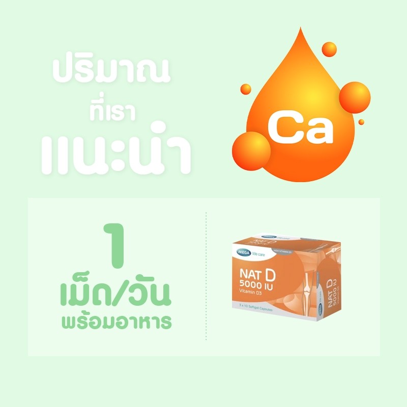 Mega We Care NAT D 5000 IU บรรจุ 30 เม็ด